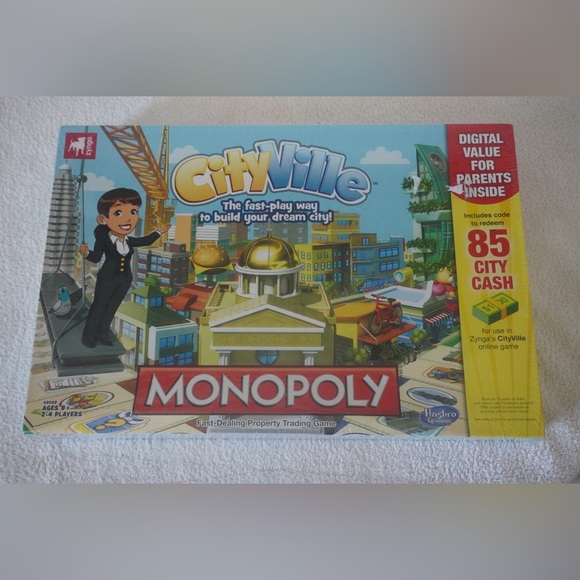 Hasbro | Toys | Hasbro Cityville Monopoly Game Blue Yellow Red | Poshmark